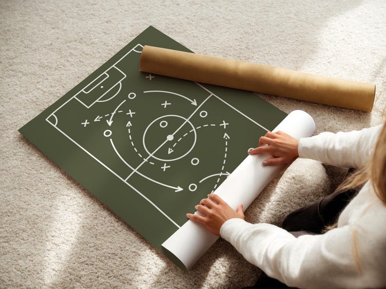 Football Tactics Wall Print, Kids Sports Decor, Nursery Room Poster ...