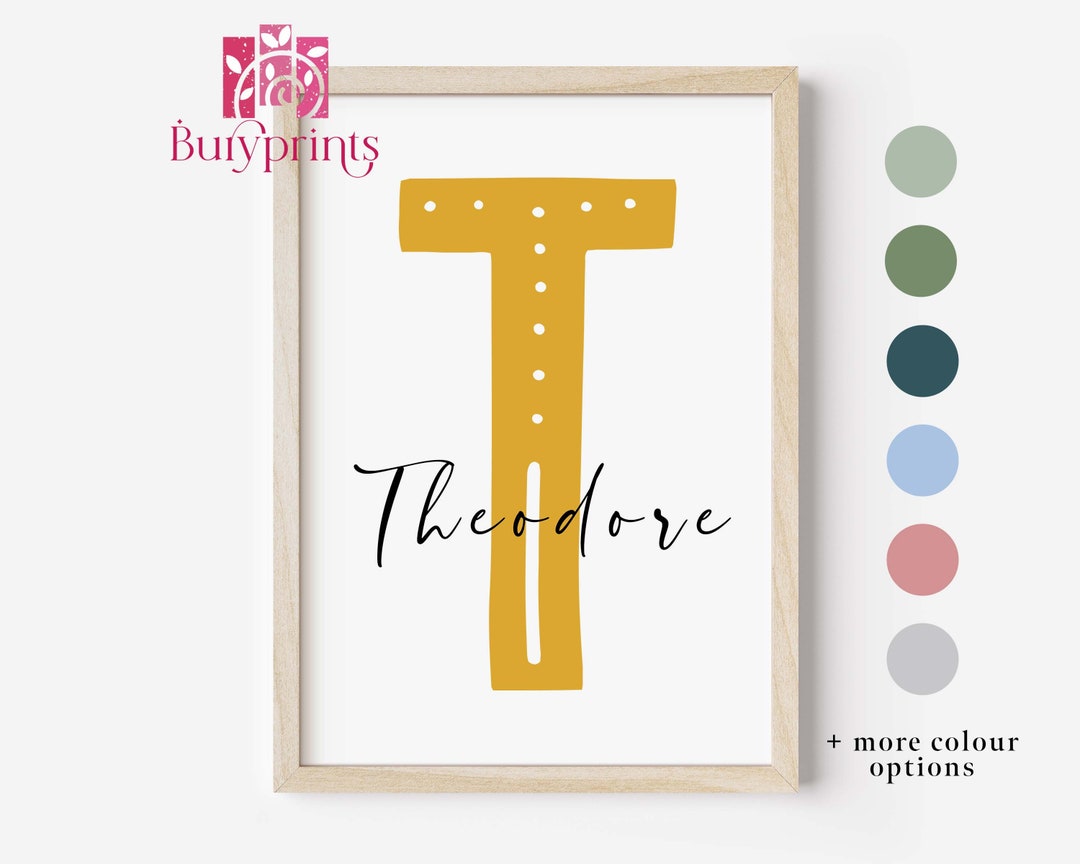 Personalised Initial Print, Initial Name Print, Letter Print Wall Art ...