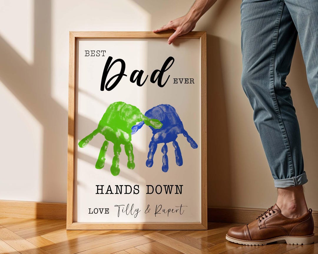 Personalized Hands Down Best Dad Print, Father's Day Gift, Baby ...