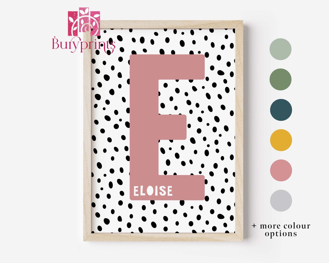 Personalised Initial Print, Initial Name Print, Letter Print Wall Art ...