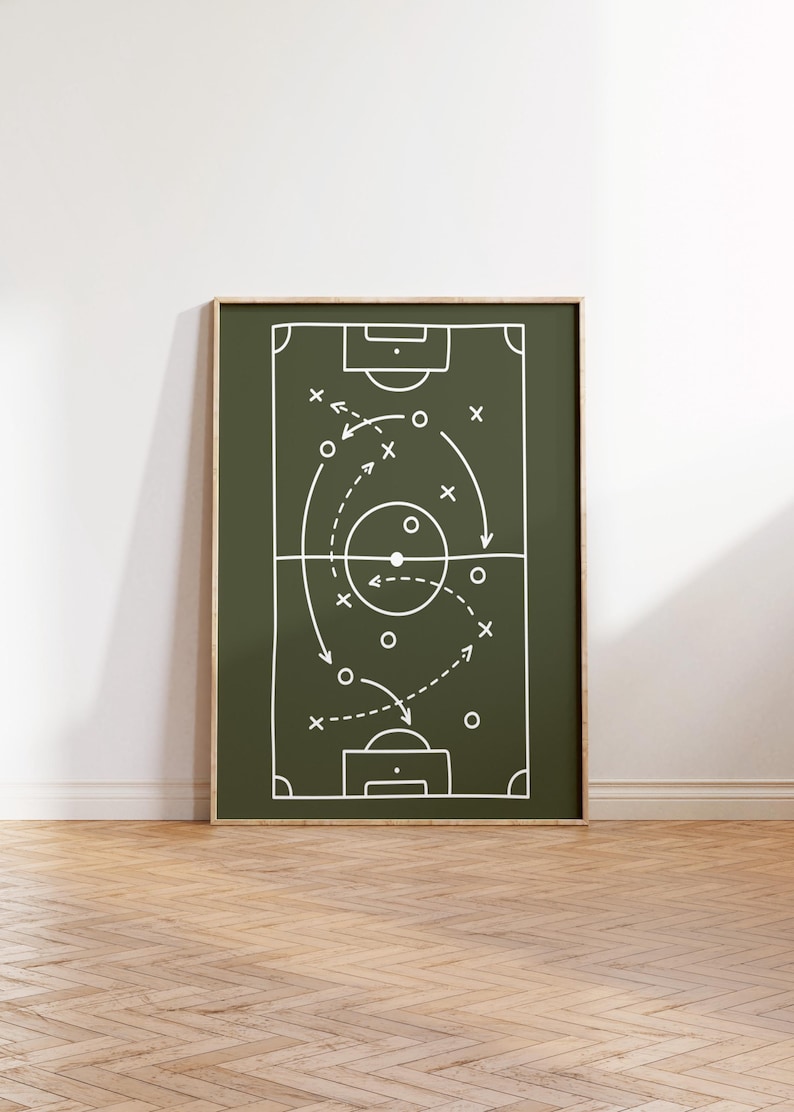 Football Tactics Wall Print, Kids Sports Decor, Nursery Room Poster ...