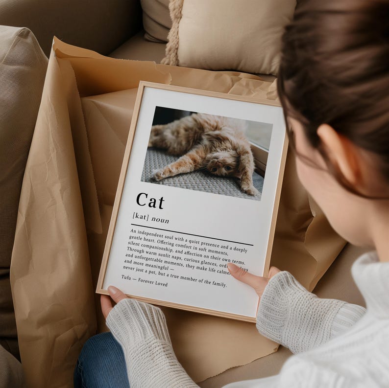 Personalised Cat Definition Print, Custom Cat Photo Wall Art - Etsy