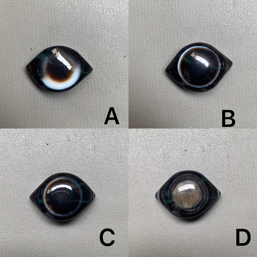 Natural ,black Banded Agate,eyes , Handmade , Games Eston,cbhochon,, - Etsy
