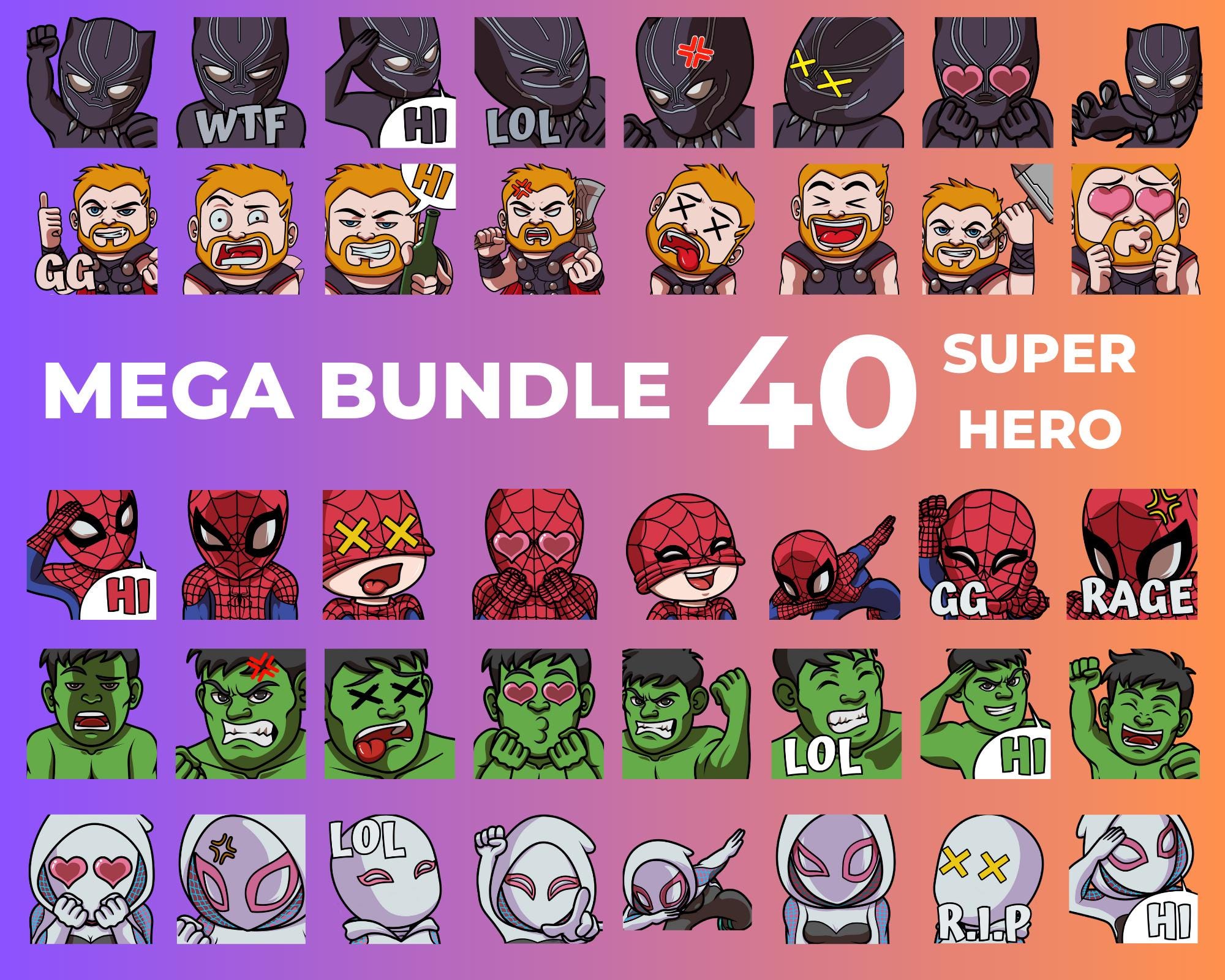 Hero Emote Packs,emote Bundles,super Hero Emotes,spider Hero Emotes ...