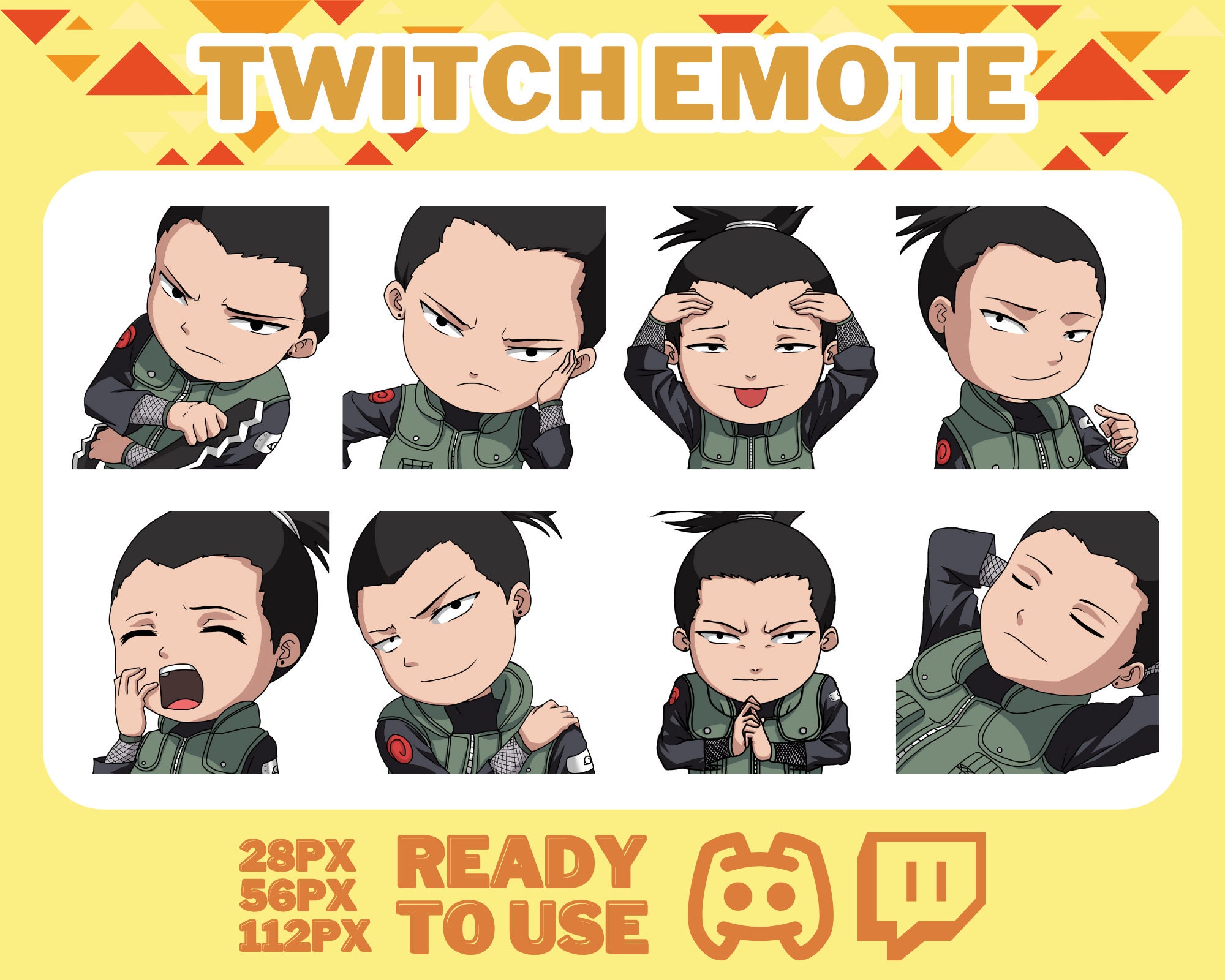 Anime Emotes, Shinobi Friend Emote, Manga Cartoon Cute Emotes, Twitch ...