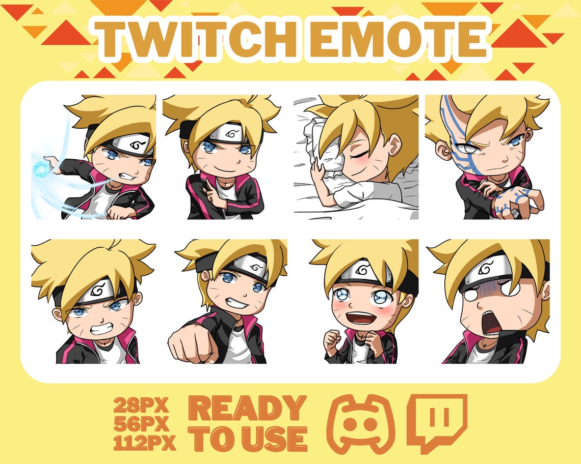 Anime Emotes, Shinobi Boy Emotes, Manga Cartoon Cute Emotes, Twitch ...