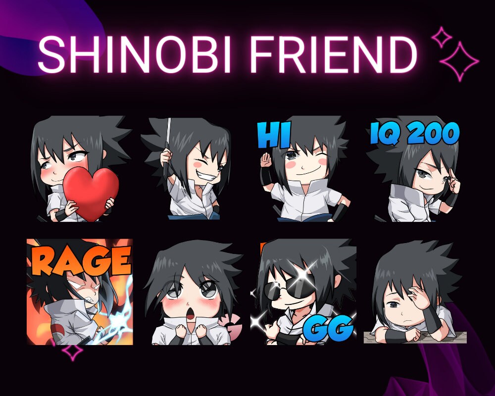Anime Emotes Shinobi Friend Manga Cartoon Cute Emotes - Etsy