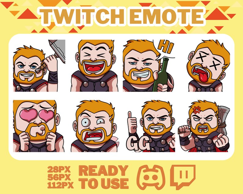 Hammer Hero Emote, Emote Pack, Manga Emote, Cartoon Emote, Anime Twitch ...