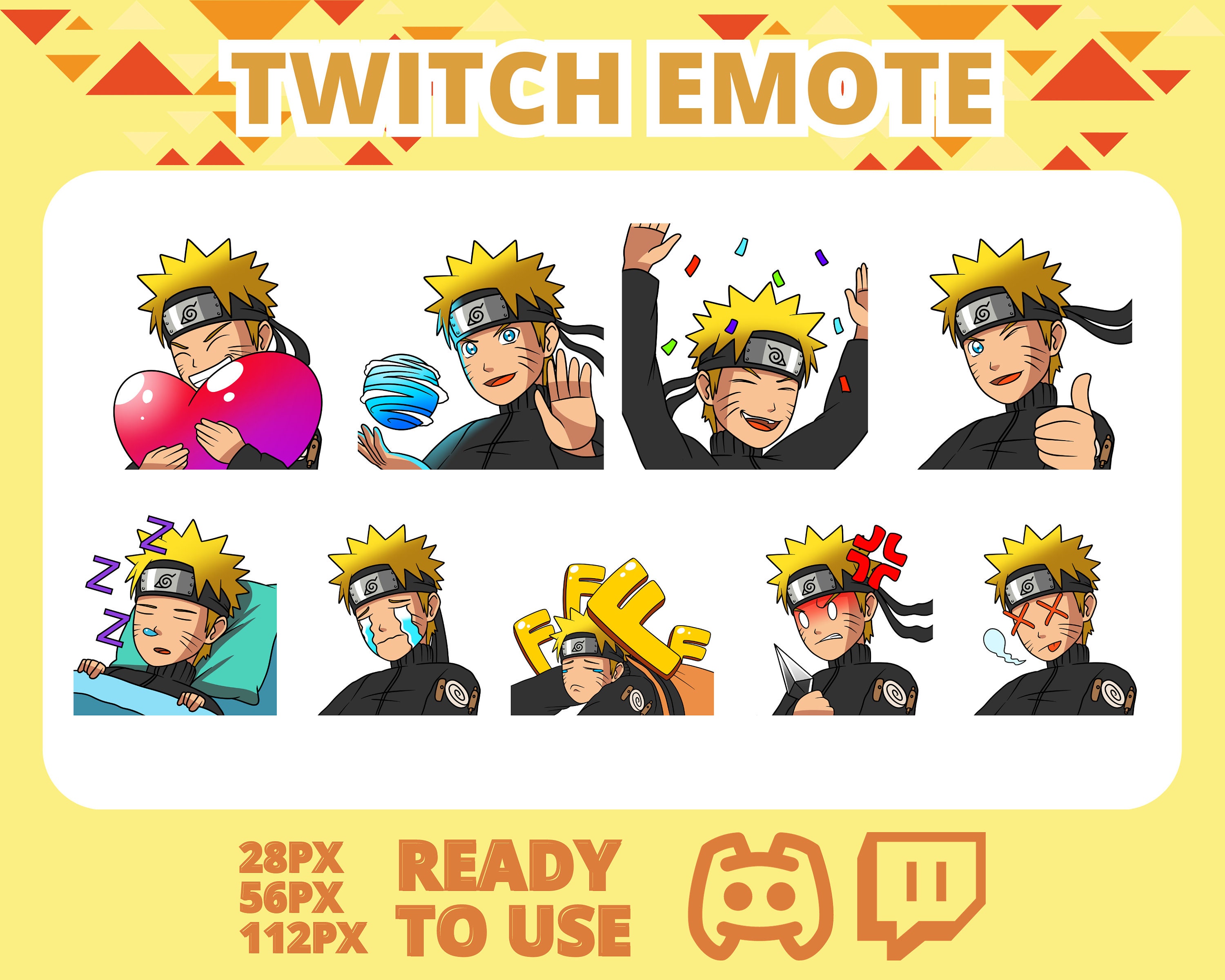 Anime Emotes, Shinobi Boy Emote, Manga Cartoon Cute Emotes, Twitch ...