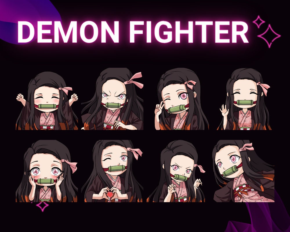 Anime Emotes Demon Fighter Manga Cartoon Cute Emotes Twitch - Etsy