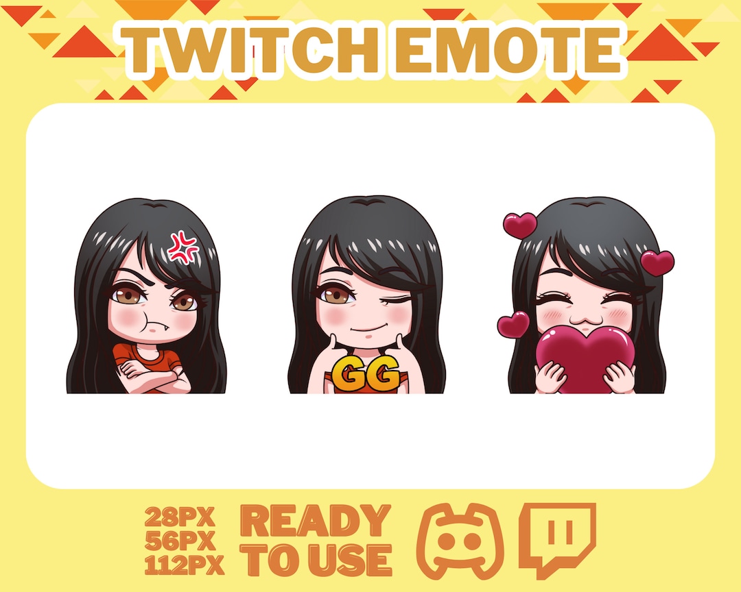 Emotes de dibujos animados, Chibi Girl, Manga Cartoon Cute Emotes ...