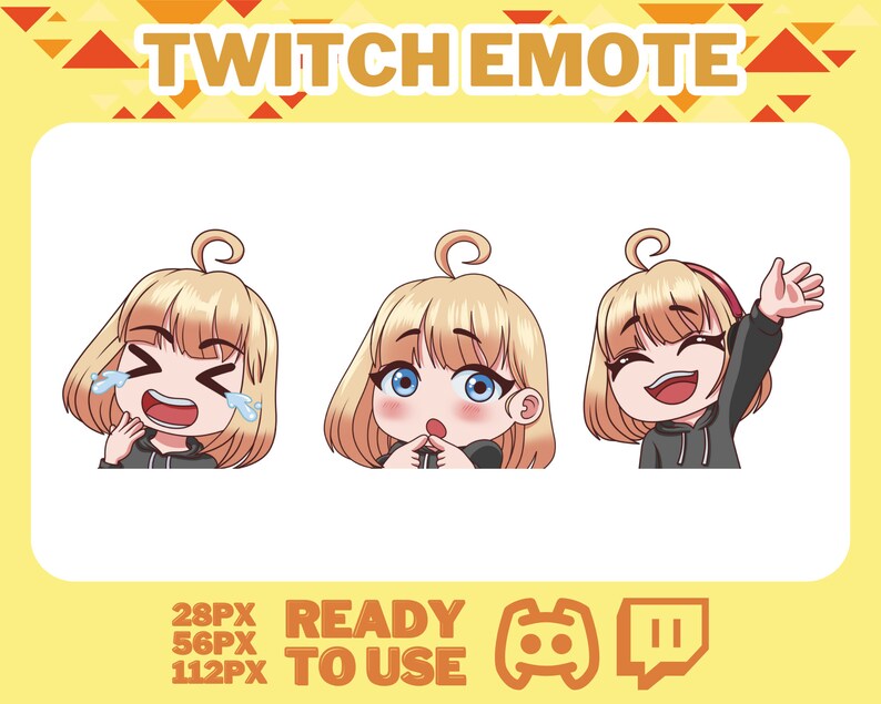 Cartoon Emote, Chibi Girl, Manga Cartoon Cute Emotes, Twitch Emotes ...