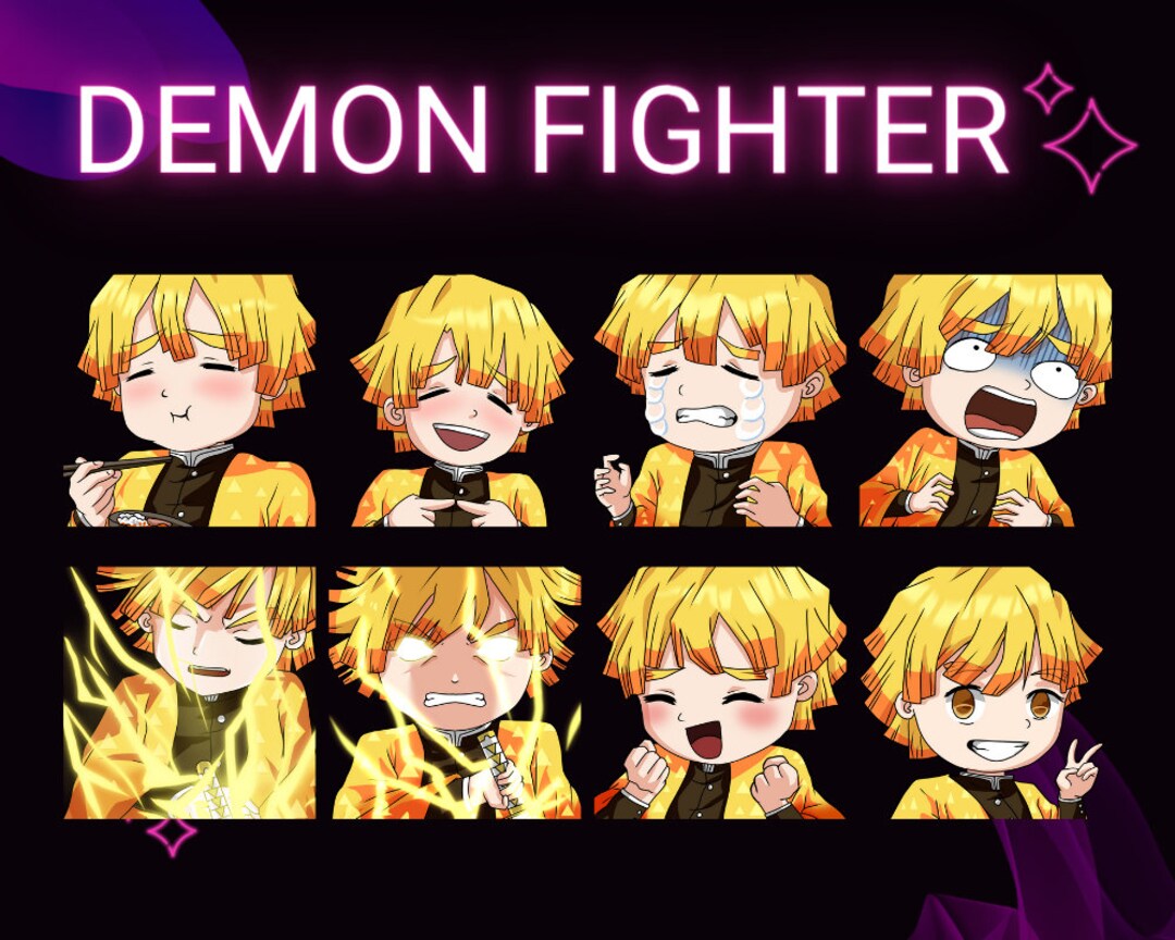 Anime Emotes Demon Fighter Manga Cartoon Cute Emotes Twitch - Etsy