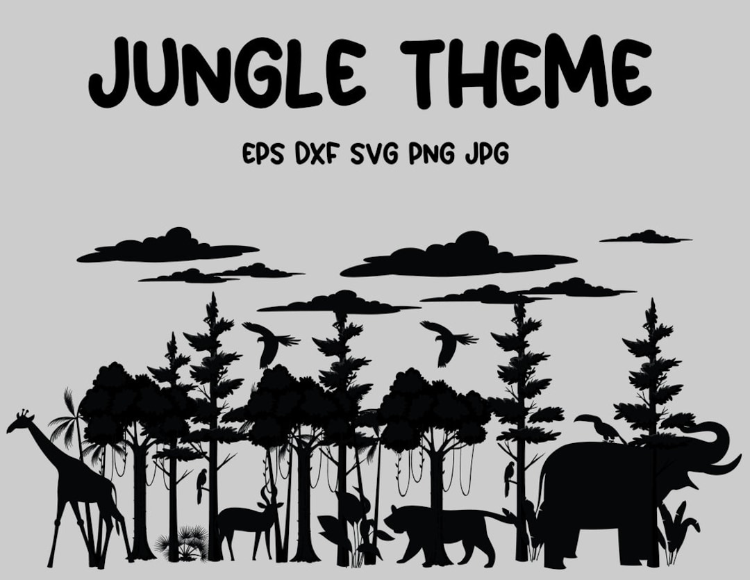 Jungle Animal Silhouette Jungle Svg Bundle Animal Svg - Etsy