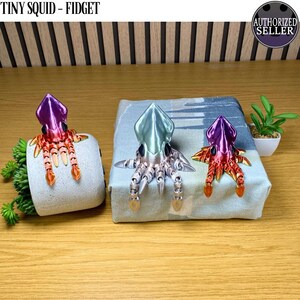 3D Printed Tiny Squid - Articulated - Fidget Gift - Etsy