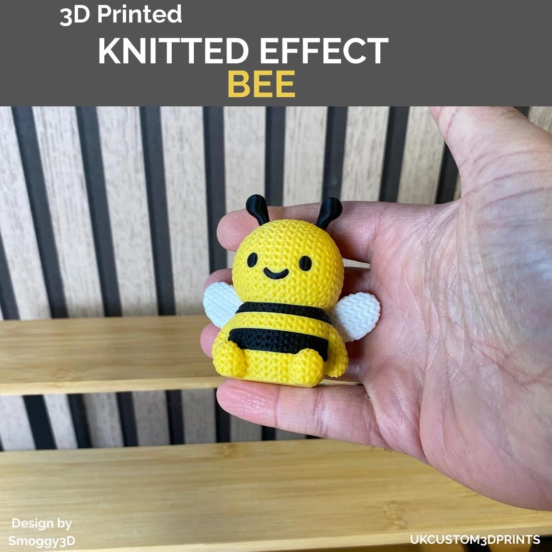 3D Printed Bee - Knitted Effect - Etsy