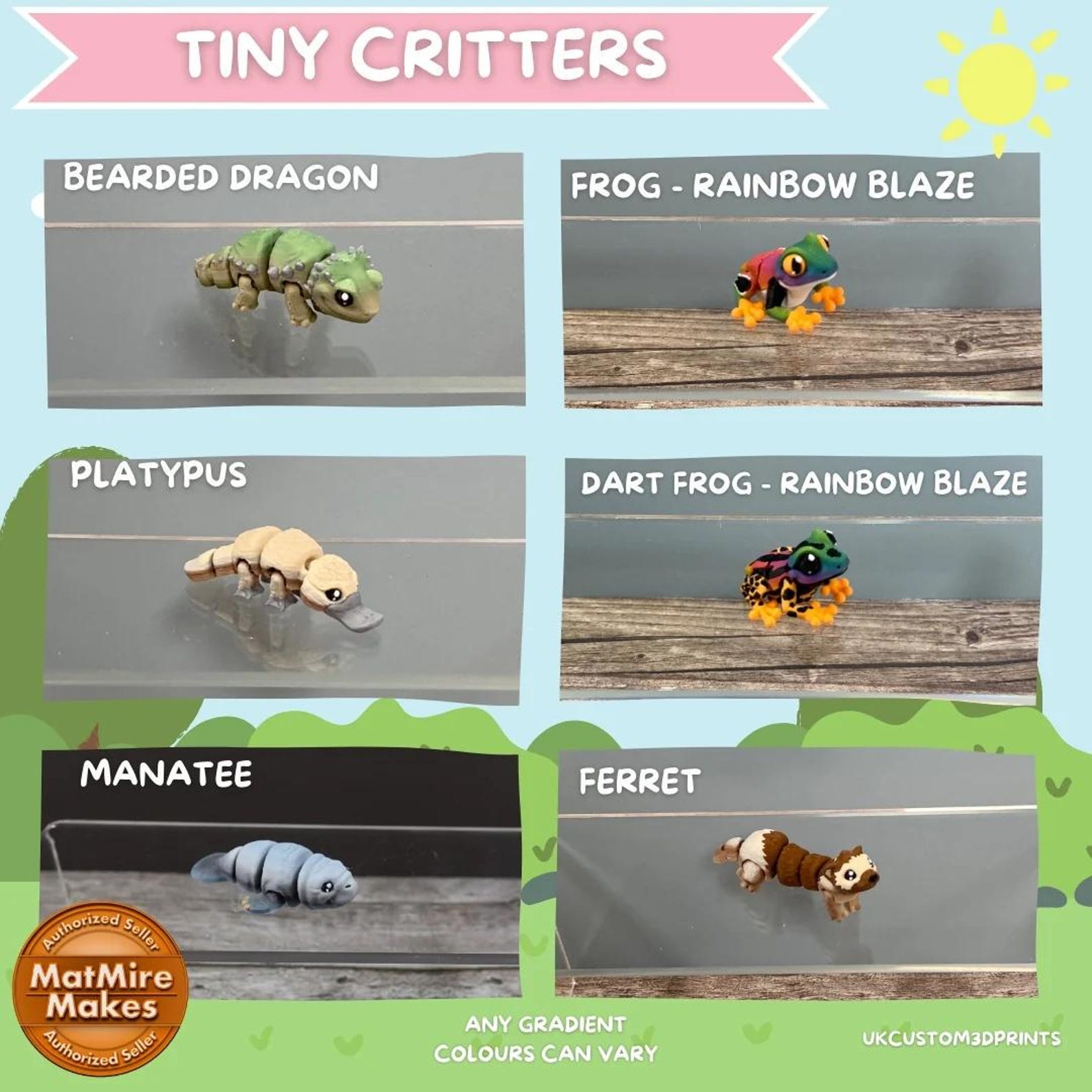 Tiny Critters Animal Fidgets - 3D Printed - Etsy Canada