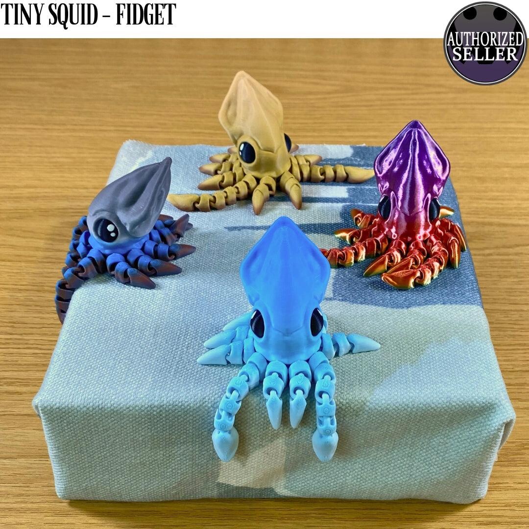 3D Printed Tiny Squid - Articulated - Fidget Gift - Etsy