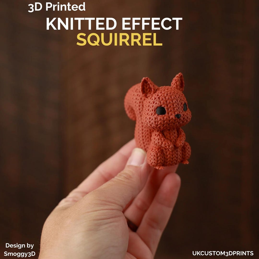 3D Printed Squirrel - Knitted Effect - Etsy