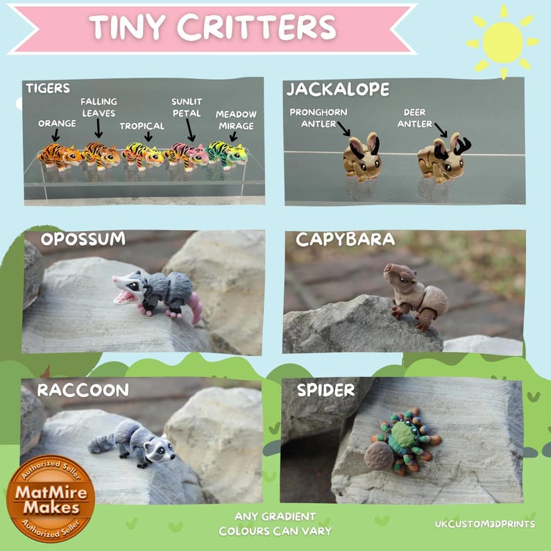 Tiny Critters Animal Fidgets - 3D Printed - Etsy UK