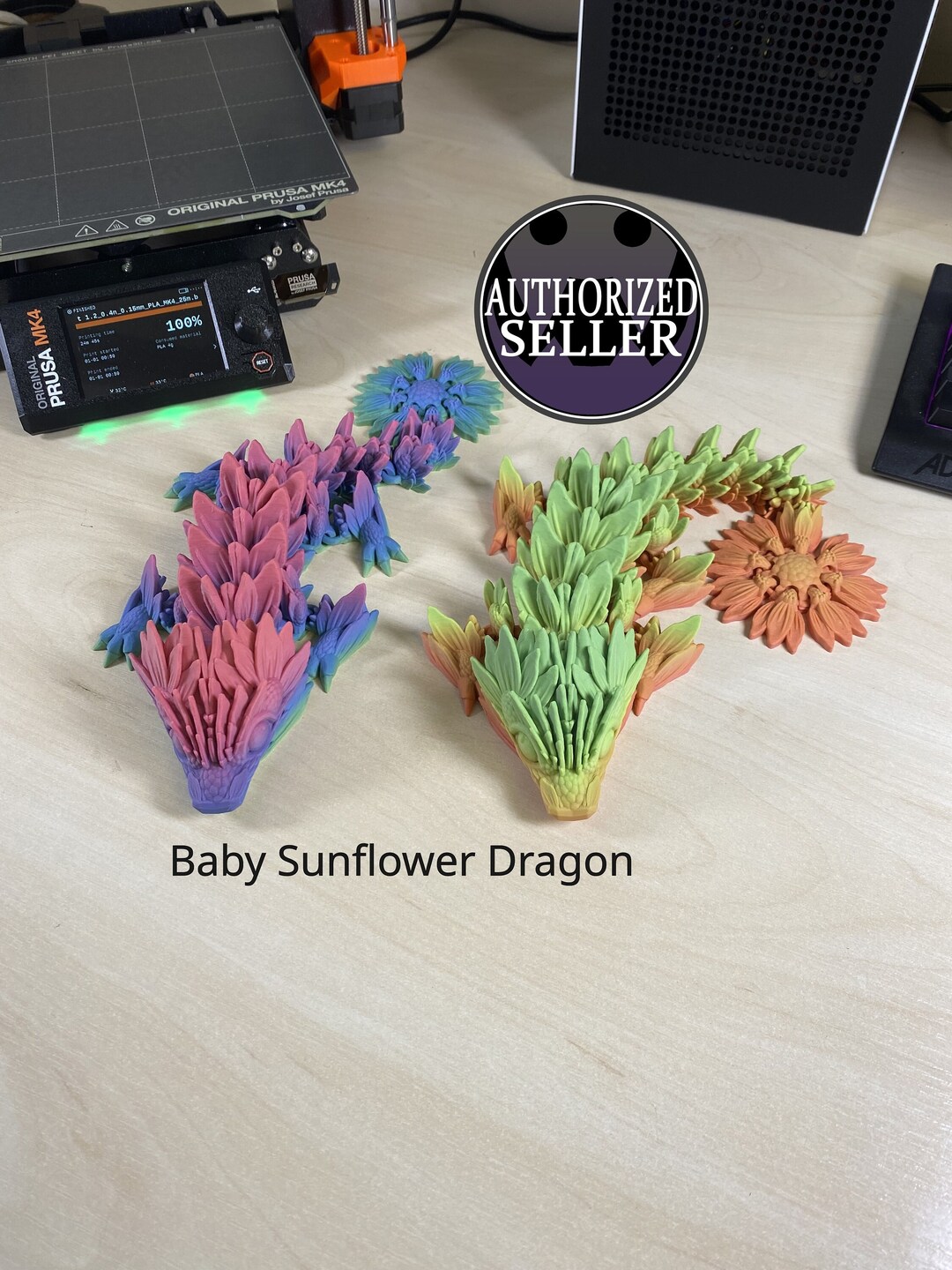 13 Baby Sunflower Dragon 3D Printed Articulated - Etsy