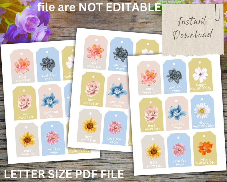 Printable Gift Tags Happy Mothers Day Tags Happy Mothers - Etsy