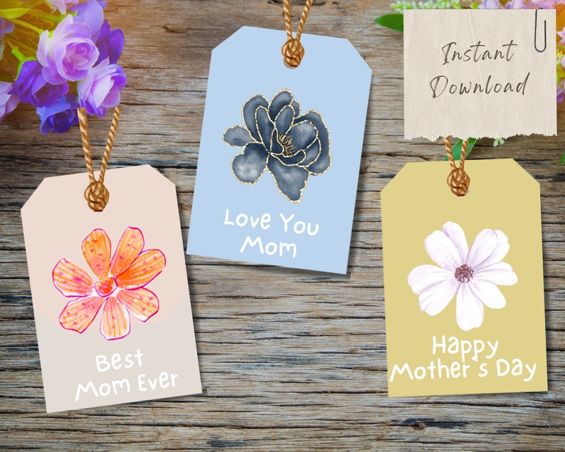 Printable Gift Tags Happy Mothers Day Tags Happy Mothers - Etsy