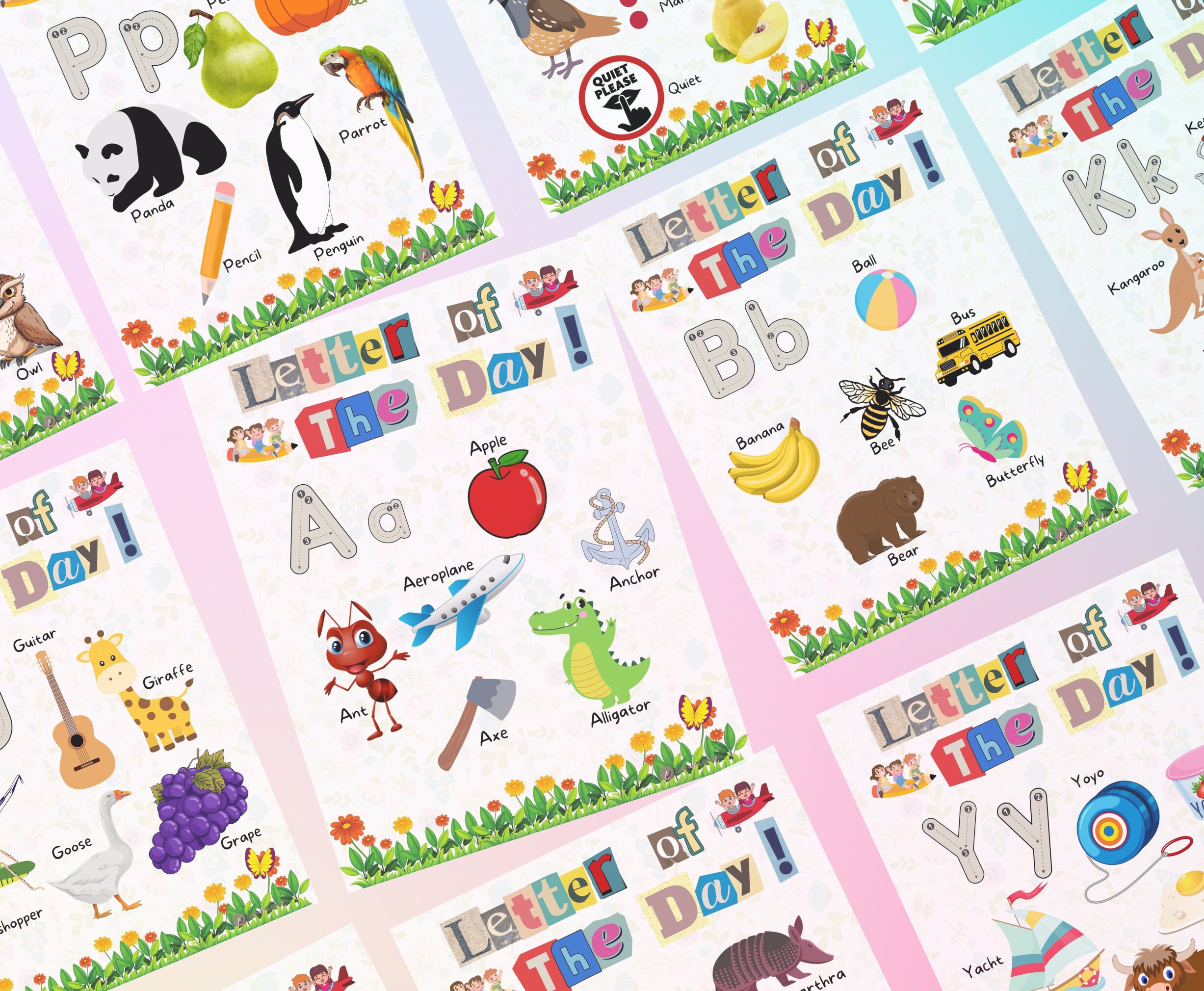 Animal Alphabet, Alphabet Flash Cards, Preschool Counting Flash Cards ...