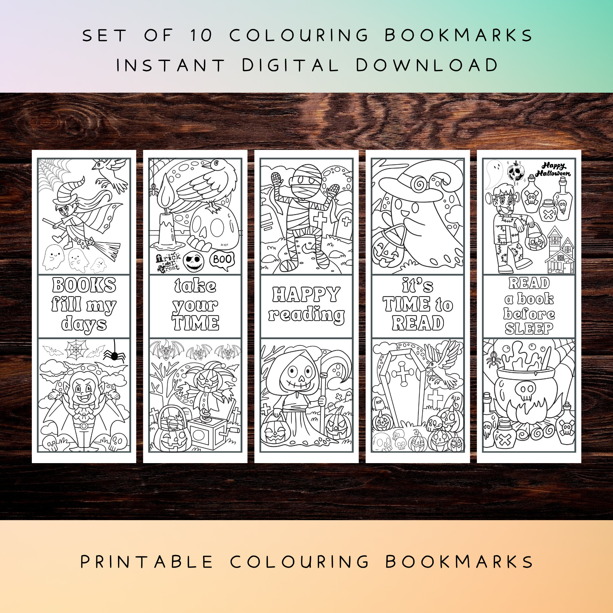 Printable Coloring Bookmarks Coloring Bookmarks Set Kids and - Etsy