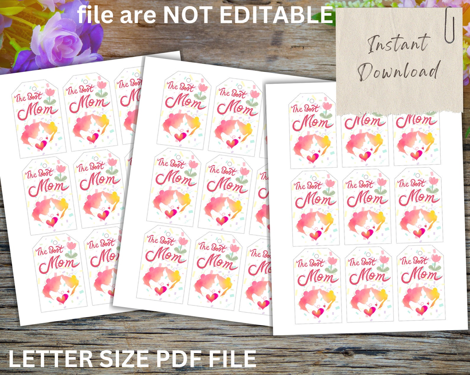 Printable Gift Tags, Happy Mothers Day Tags, Happy Mothers Day Gift Tag ...