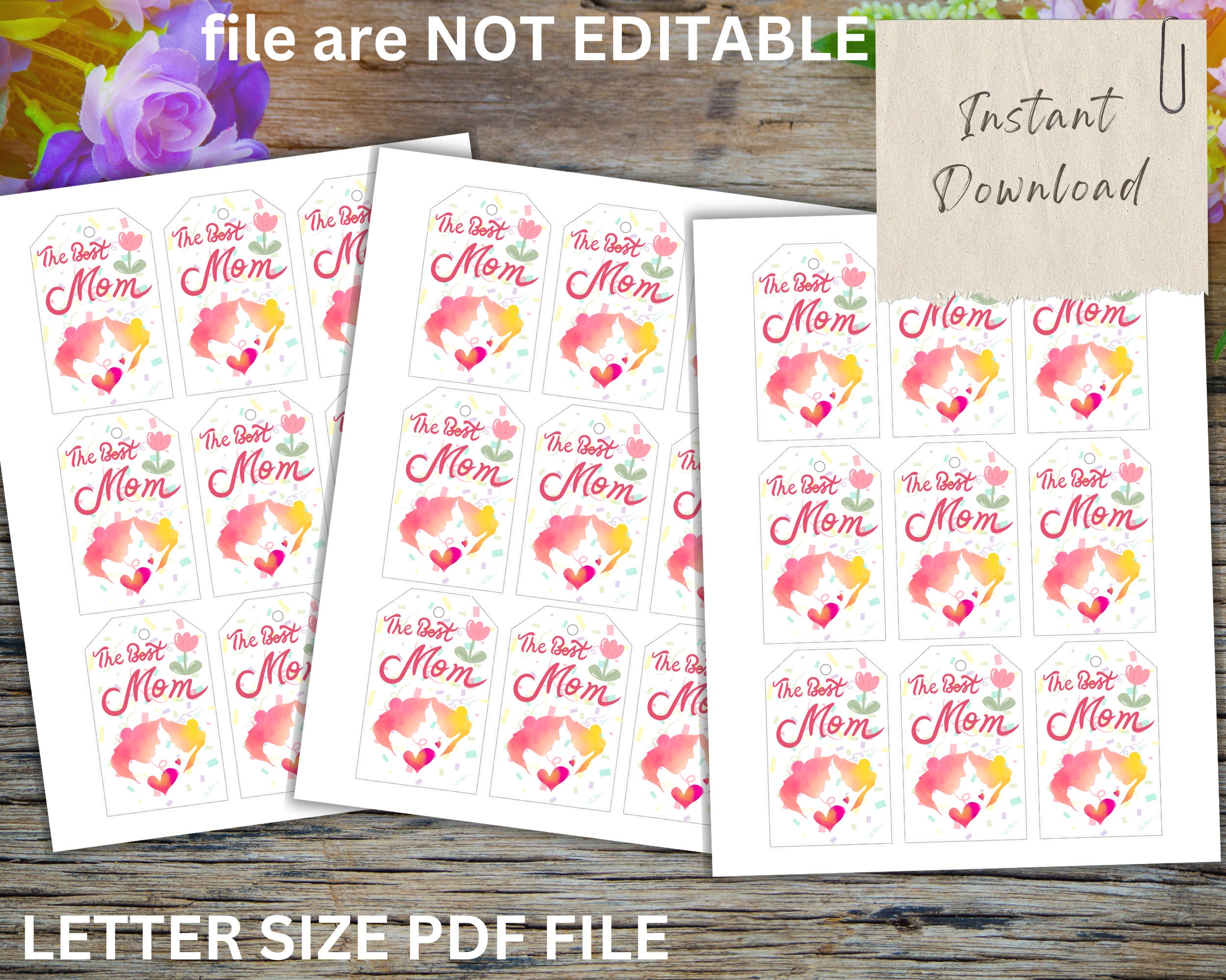 Printable Gift Tags, Happy Mothers Day Tags, Happy Mothers Day Gift Tag ...