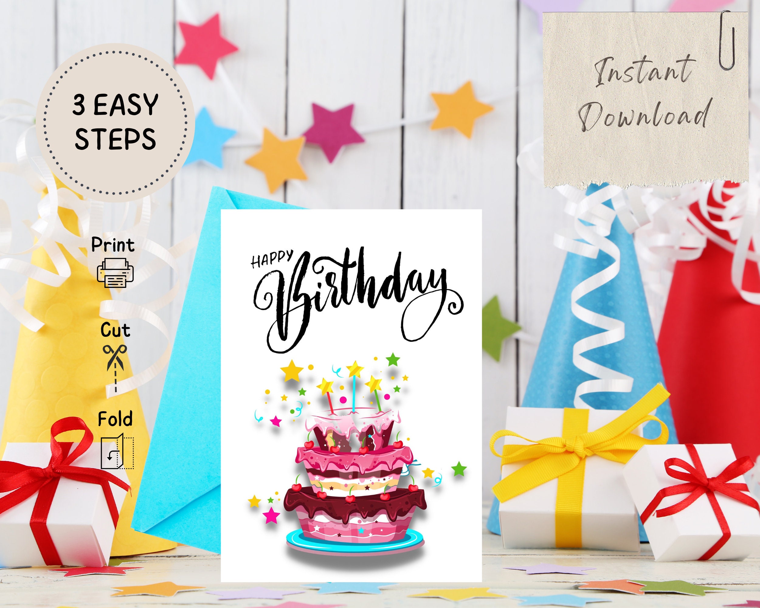 Happy Birthday, Happy Birthday Card, Birthday Digital Card, Digital ...