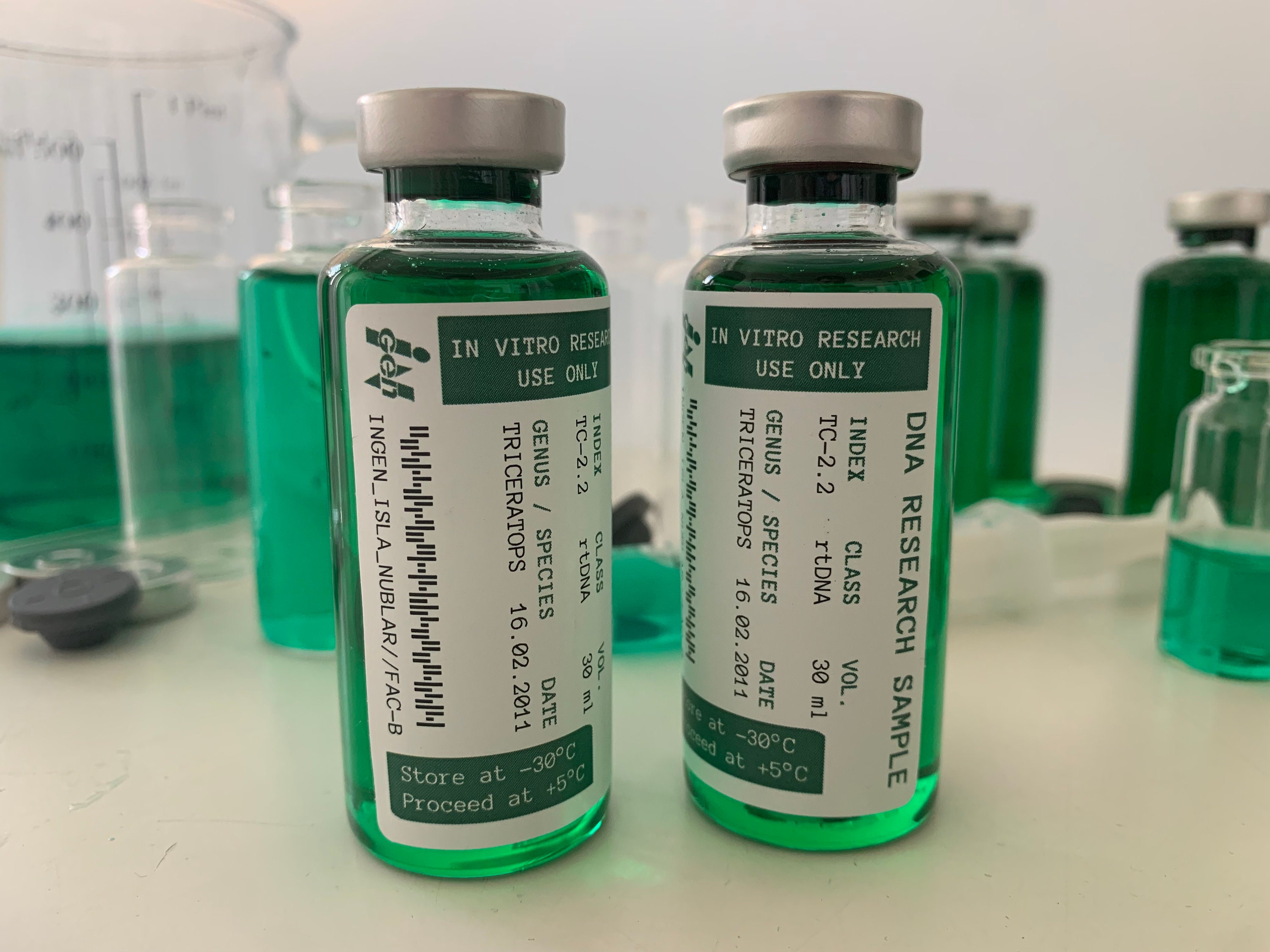 Triceratops DNA Vial Jurassic Park / Jurassic World PROPS 2 Pieces - Etsy