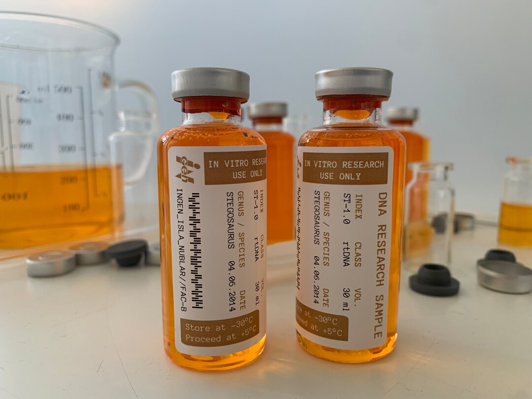 Stegosaurus - DNA Vial - Jurassic Park / Jurassic World - !!PROP!! - 2 ...