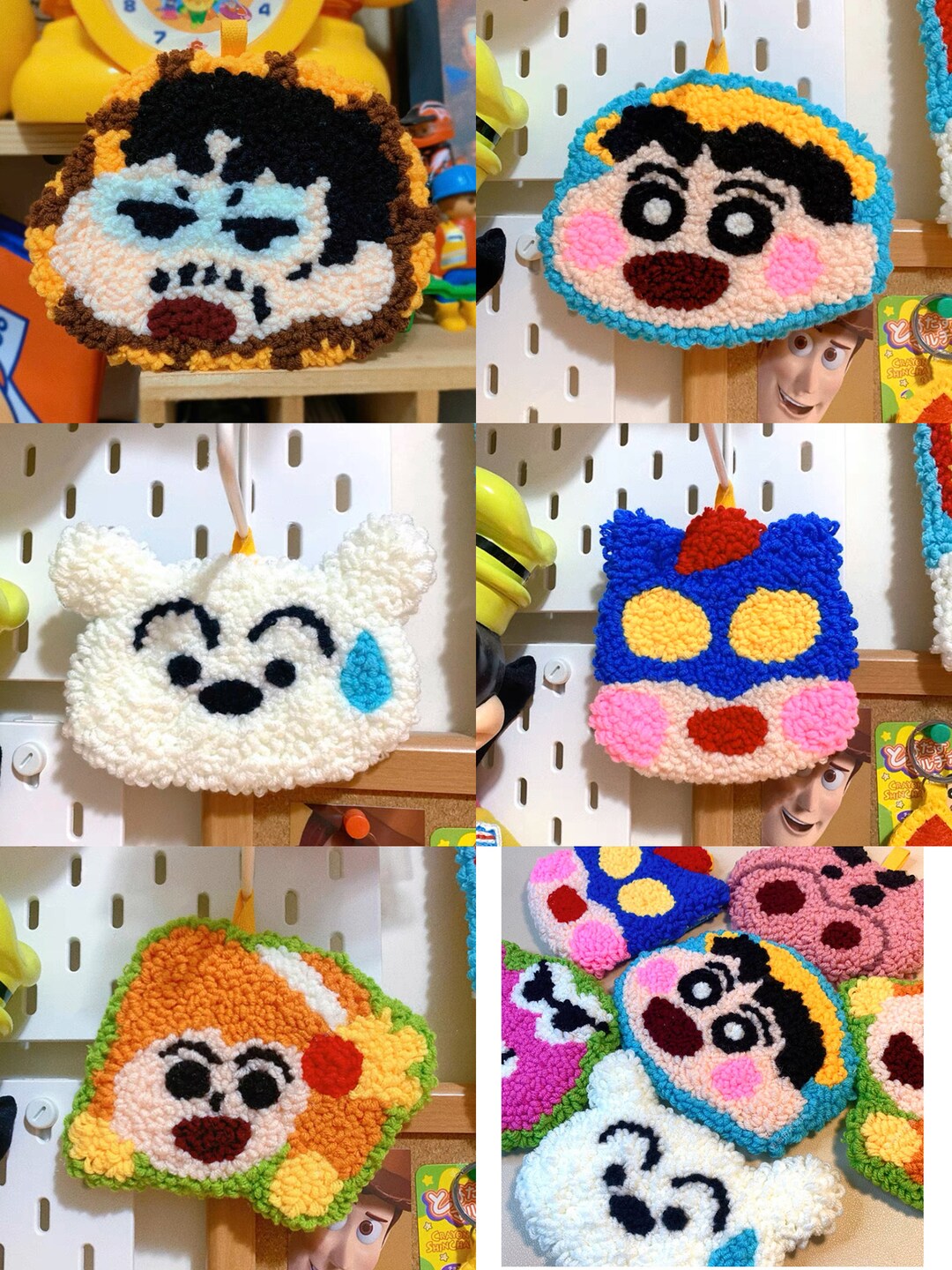 Own Design Japan Cartoon Crayon Shinchan Punch Needle Coaster DIY Kit ...