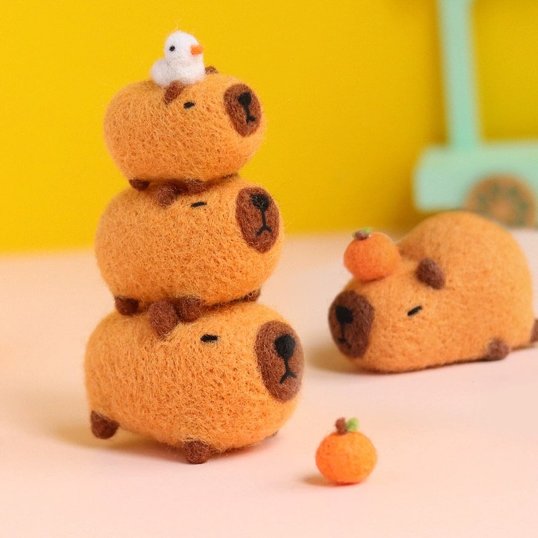 Own Design Cute Animal Capybara | Wool Felting DIY Kit Set (wool Felt ...