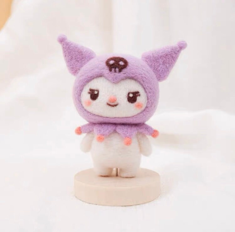 Own Design Cute Japan Cartoon My Melody Kuromi Wool Felting DIY Kit ...