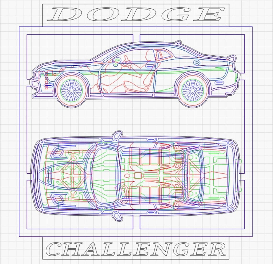 Dodge Challenger Svg Digital File Multilayer Laser Cut - Etsy