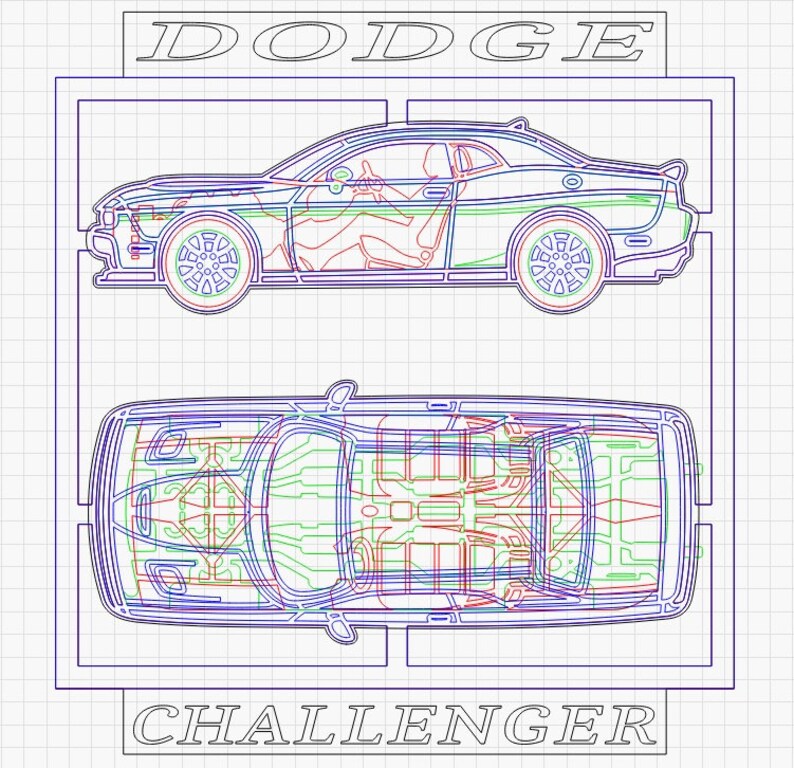 Dodge Challenger Svg Digital File Multilayer Laser Cut - Etsy