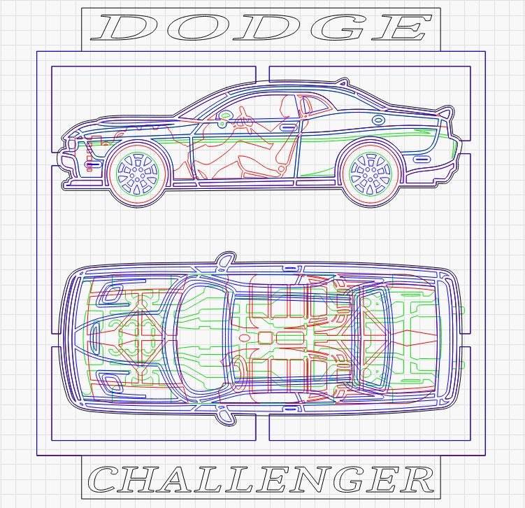 Dodge Challenger Svg Digital File Multilayer Laser Cut - Etsy