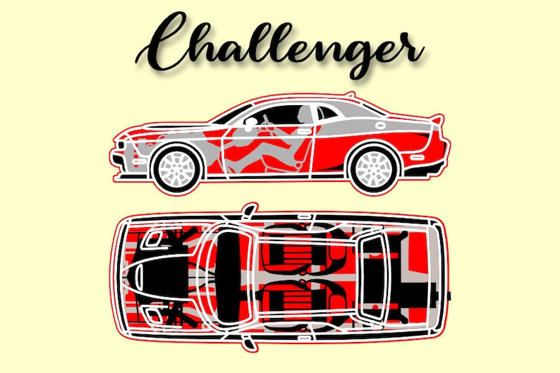 Dodge Challenger Svg Digital File Multilayer Laser Cut - Etsy