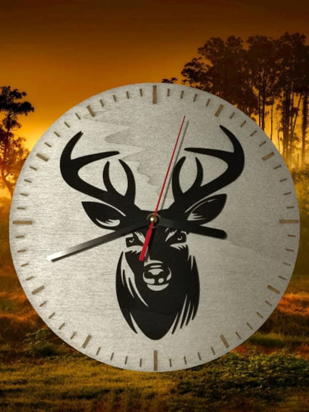 Deer Clock Hunting Laser Cut Svg File - Etsy