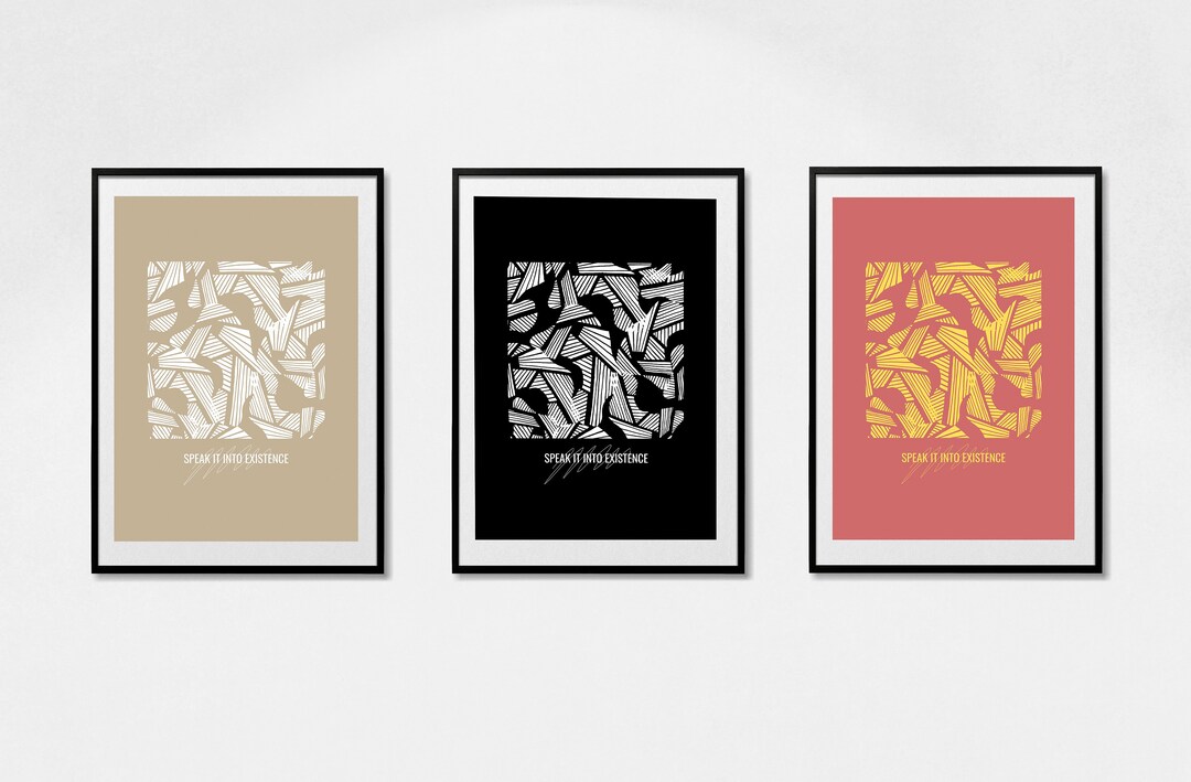 Speak It Into Existence Empower Your Space Distored Wall Art - Etsy