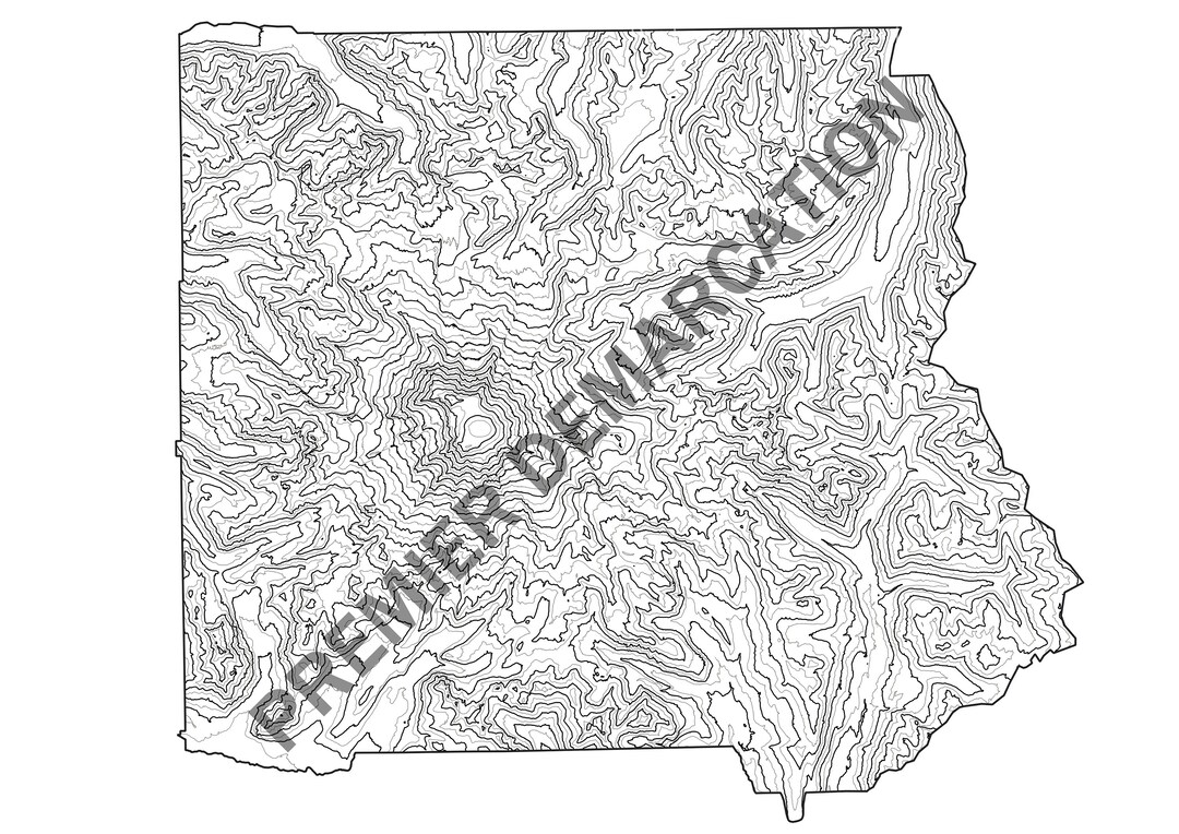 Mount Rainier National Park SVG PNG Topographic Map Contour Map ...