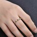 Half Eternity Blue Sapphire Band Baguette Shape Stone Ring Stackable ...