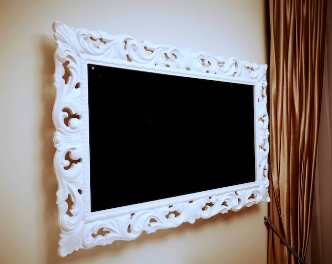 Wooden TV Frame for Wall, Carved Television Frame, TV Framing ...