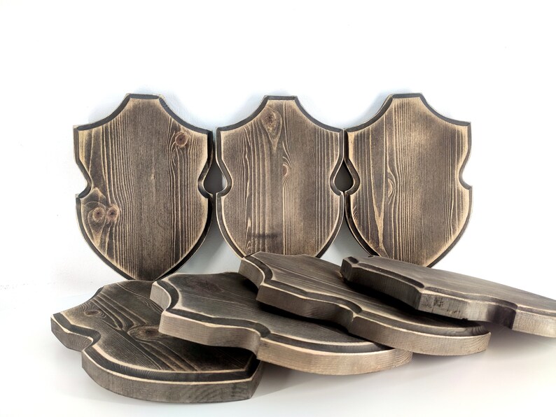 Wooden Hunting Trophy Shield, Carved Hunter's Trophy Stand, Custom ...