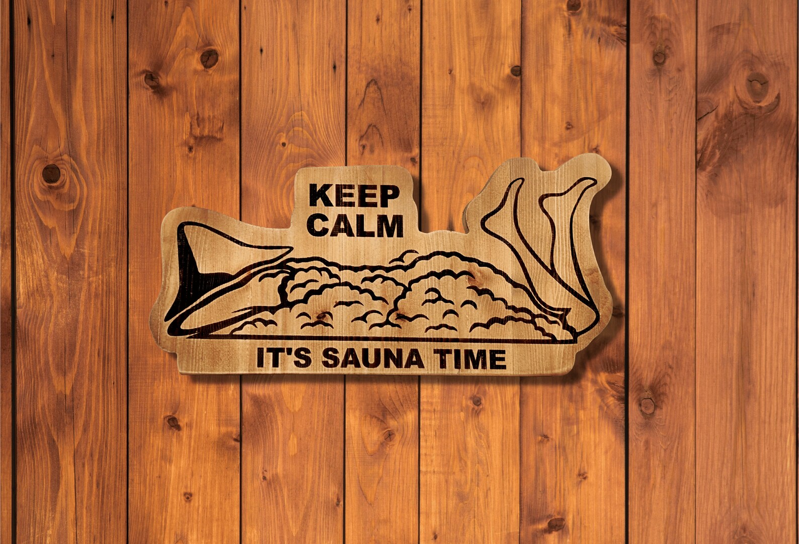 Wooden Handmade Picture for Sauna, Sauna Sign keep Calm It's Sauna Time ...
