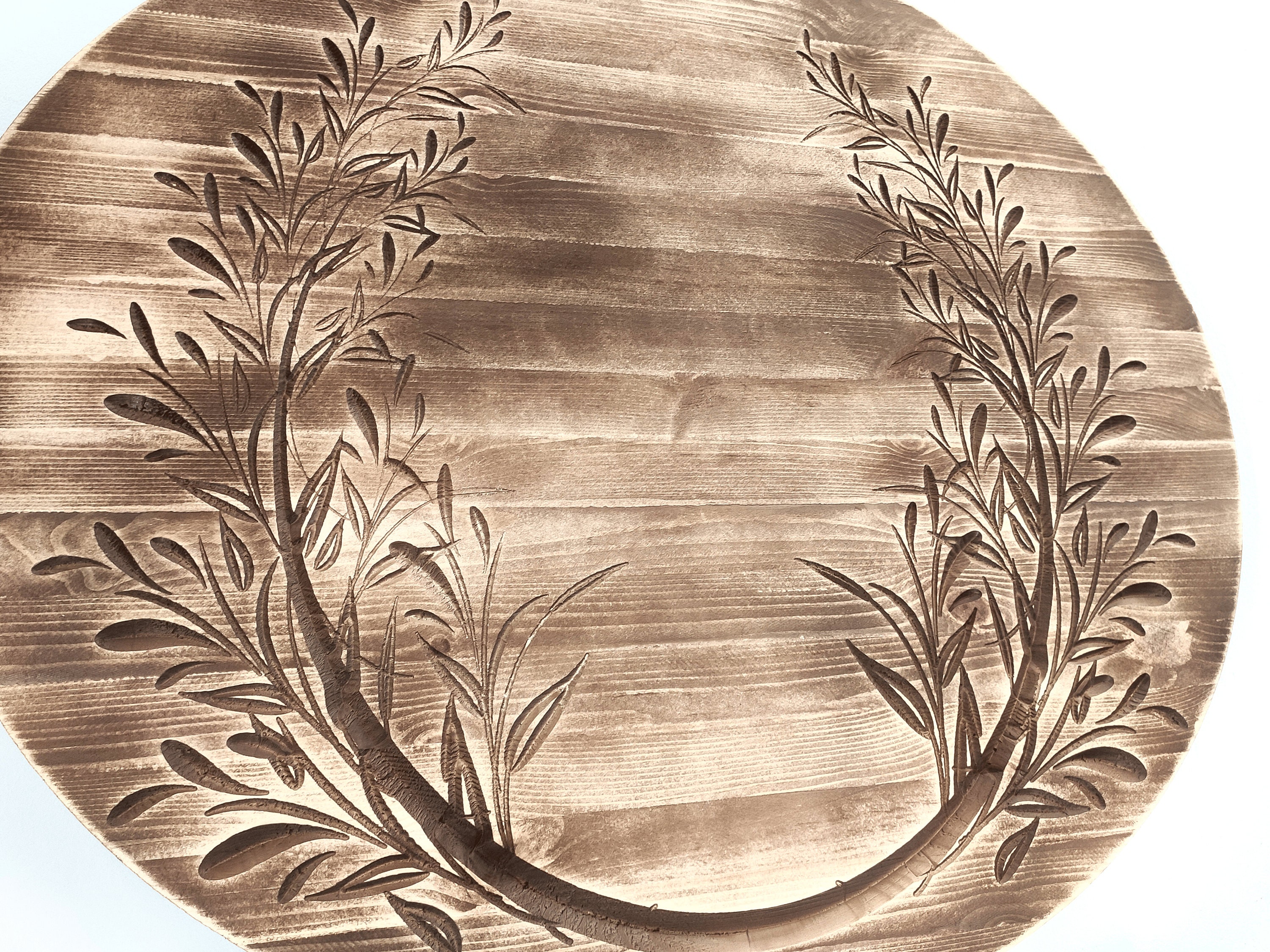 Oversized Wooden Hunting Trophy Shield, Carved Hunter's Trophy Stand ...