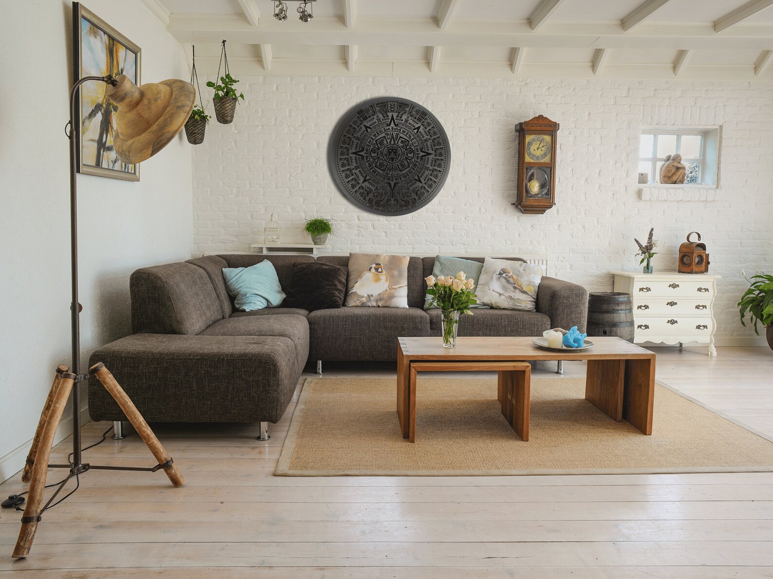 Large Wooden Mayan Calendar, Black Aztec Calendar, Ancient Mayan Decor ...